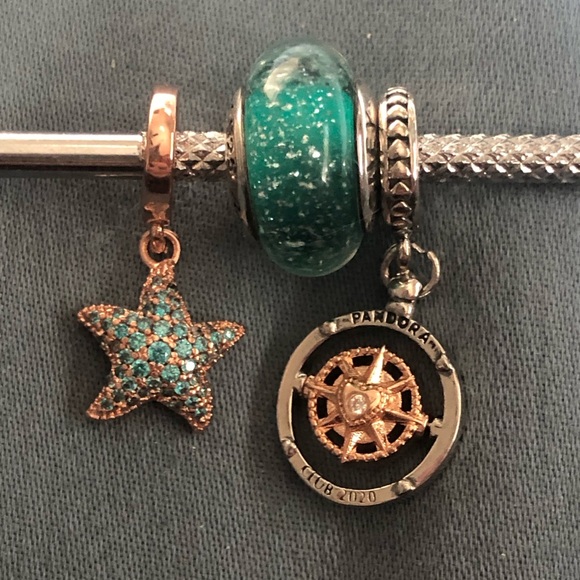 Pandora | Jewelry | Pandora New Beach Themed Two Tone Charm Set | Poshmark